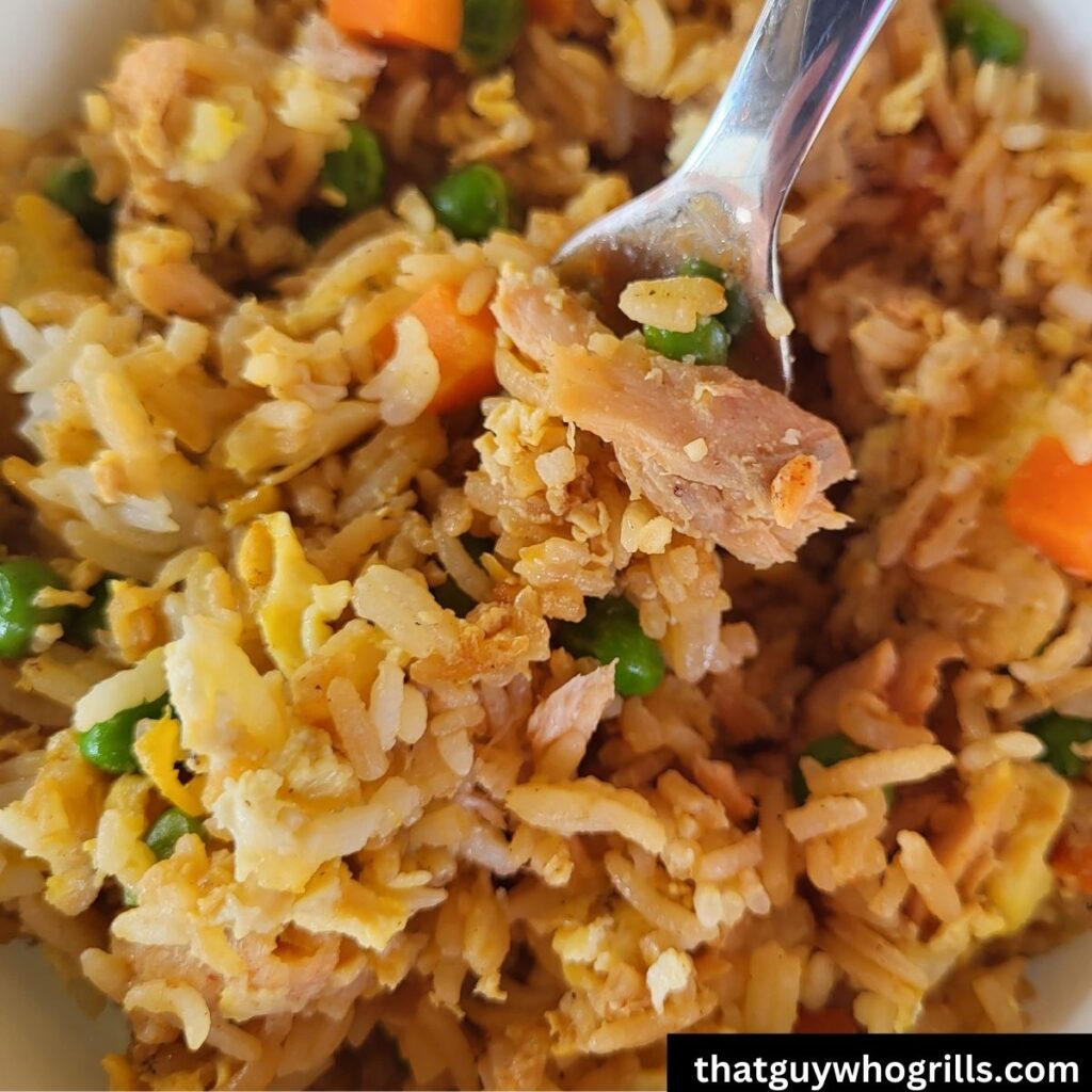 Blackstone Smoked Chicken Fried Rice - That Guy Who Grills
