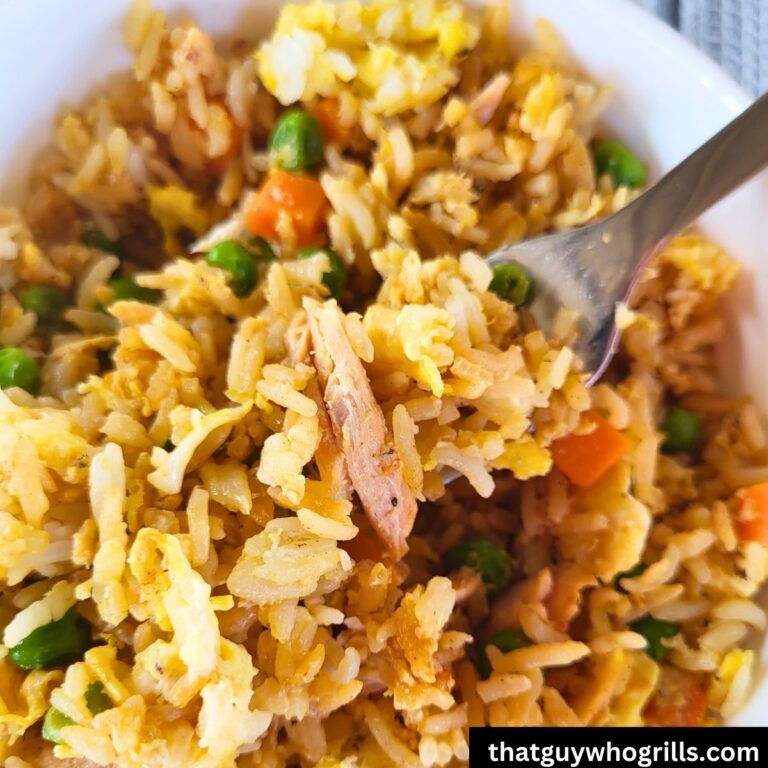Blackstone Smoked Chicken Fried Rice - That Guy Who Grills